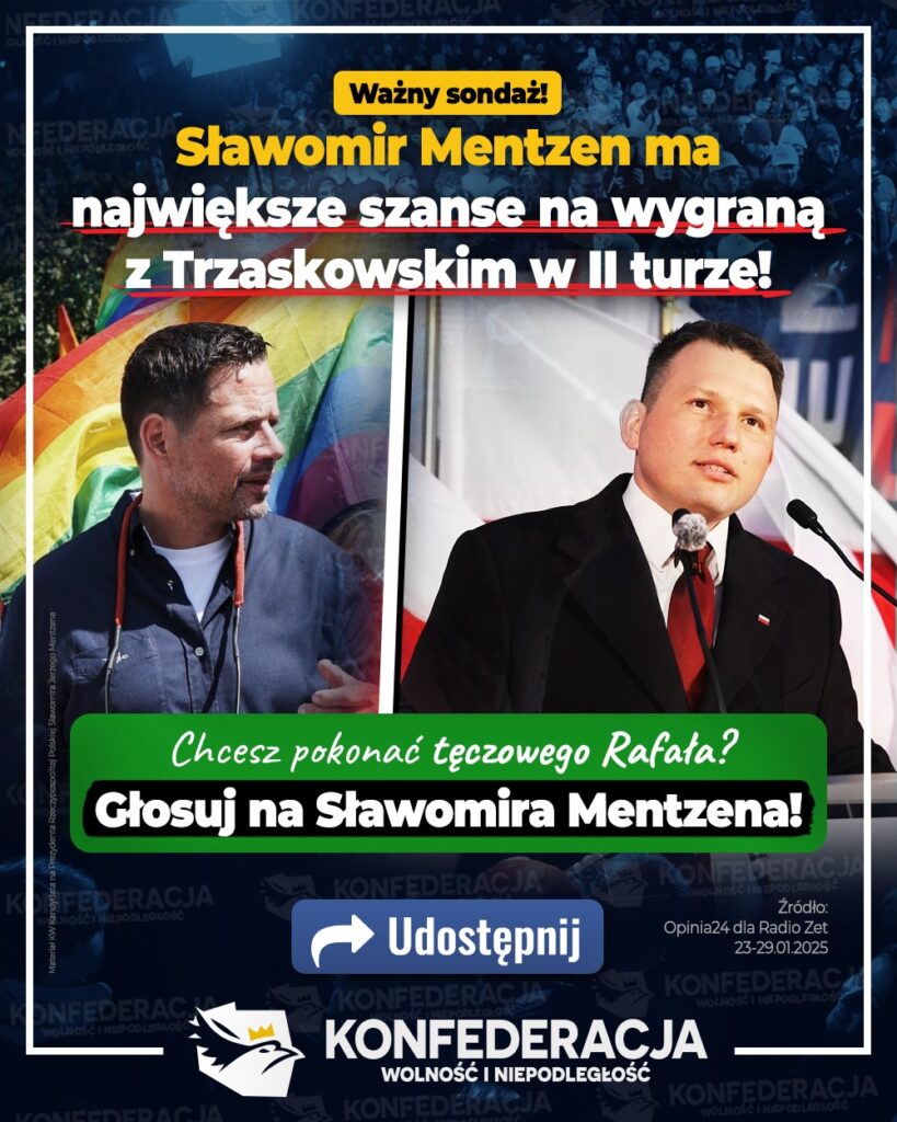 11% w sondażu prezydenckim dla Sławomira Mentzena! - Konfederacja