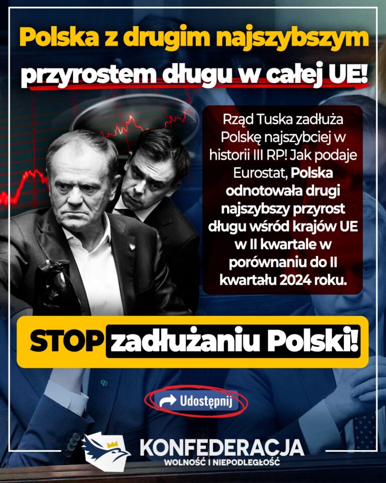 Rząd Tuska zadłuża nas na potęgę! - Konfederacja
